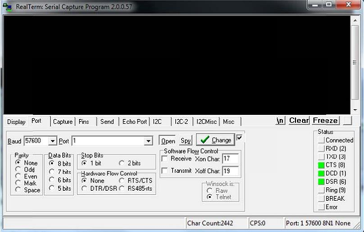Serial Console - RealTerm - CEG5203 Assignments